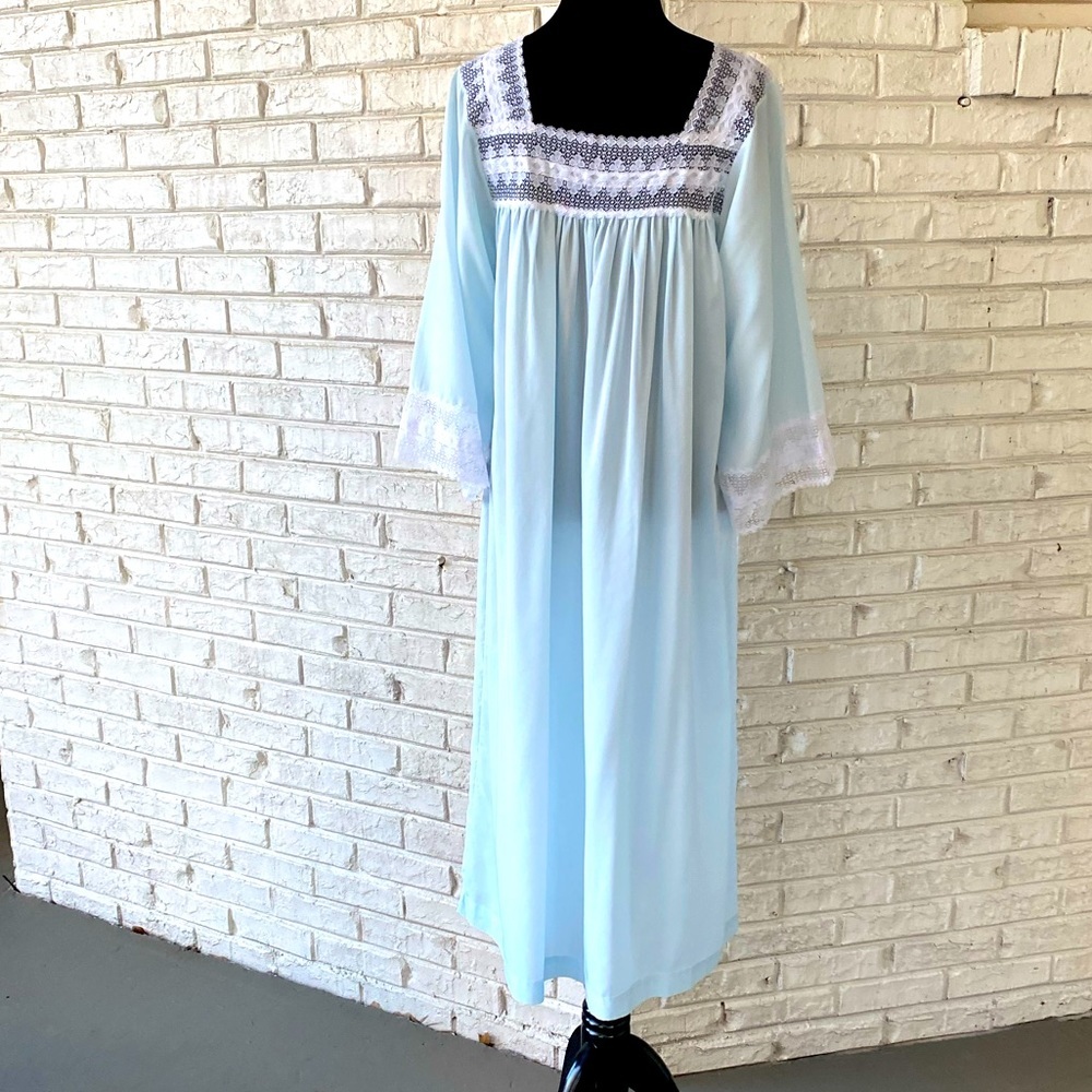 Vintage 70s Boho Peasant Cottagecore Lace Nightgown L… - Gem